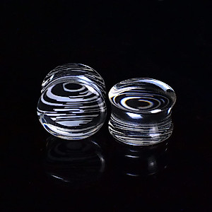 Jboyanpei 6Pcs/3pair Stripe Pattern Acrylic Ear Gauges Tunnels and Plug Ear Expander Studs Stretching Body Piercing Jewelry Size 20mm