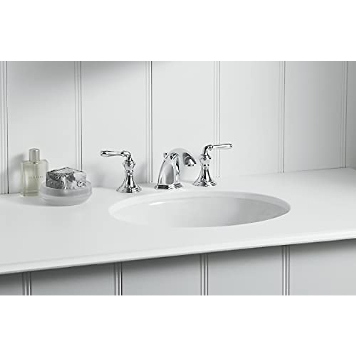 Bathroom Faucet by KOHLER, Bathroom Sink Faucet, Devonshire Collection, 2-Handle Widespread Faucet with Metal Drain, Polished Chrome, K-394-4-CP