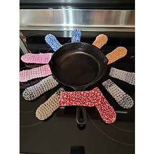 Cast Iron Skillet Handle Covers - Set of 2 - Crochet - 00% Cotton