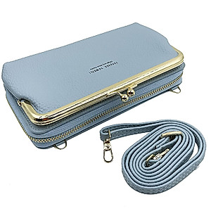 Small Crossbody Bag Cell Phone Purse Wallet with Credit Card Slots for Women HEMALL (Blue) H317