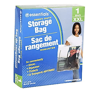 TDST Essentials XXL Plastic Storage Bags Clear Extra Large with Handles Zipper Organizer for Blankets Clothes Resealable with Bonus TDST Scented Aziza