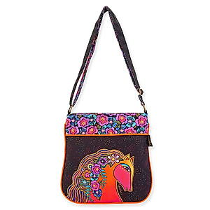 Laurel Burch Blaze Horse Crossbody Shoulder Bag Purse - Women Cotton Canvas Multicolor Handbag Multicolor