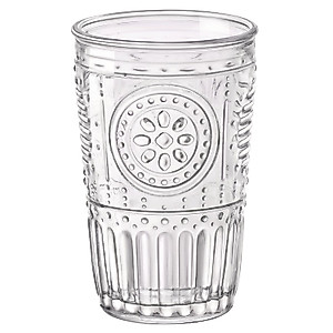 Bormioli Rocco Romantic Water Glass [Set Of 4] | 10.25 oz Premium Glass Set For Refreshments, Soda & Beverages | Italian Quality Glassware, Perfect For Dinner Parties, Bars & Restaurants