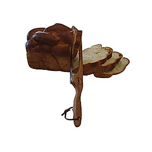 BREAD SLICER ISLICE.ca Serrated Bread Knife - Solid Oak Bow Bread Cutter for Homemade Bread - 17 inch - Easy Grip Handle For Slicing Bagels, Sourdough Loaf, Baguette - Premium Kitchen Gift