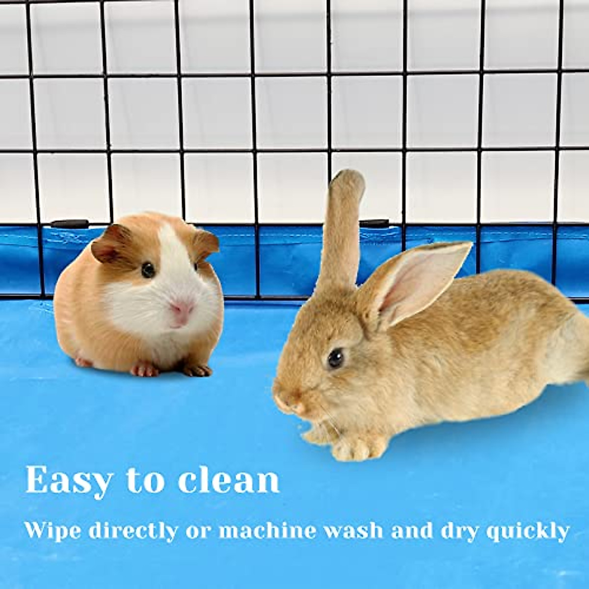 47x24 Guinea Pig Cage Liners Small Animal Habitat Canvas Bottom Liner Chinchilla Waterproof Oxford Cloth Cage Liners Pads Small Animals Cage Bedding Accessories for Ferrets Rabbits Hedgehog（Blue）