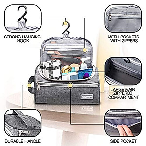 Travel Toiletry Bag – Small Portable Hanging Cosmetic Organizer for Men Women, Makeup, Toiletries, Hygiene Accessories, Shaving Kit, Clippers and Grooming Tools, Waterproof, Bathroom, Shower, Gym