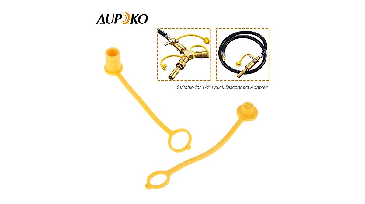 Aupoko 1/4'' Propane Gas Quick Disconnect Dust Caps - 3-Pack