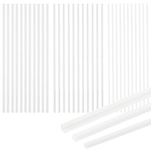 BENECREAT 60 Pcs 3 Styles Abs Styrene Plastic L-Shaped Right Angle Strip White, Thick Styrene Plastic Evenly Legged Angularly Formed, for DIY Craft Sandbox Material for Model Building