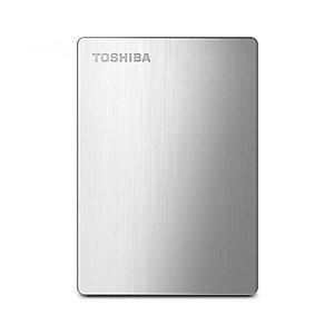 Toshiba Canvio Slim II 1TB Portable External Hard Drive, Silver (HDTD210XS3E1)