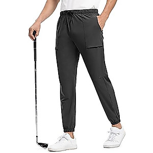Rdruko Men's Workout Joggers Dry Fit Windbreaker Running Pants Men Lightweight Sweatpants Gym Active Track Pants(Dark Gray, US M)