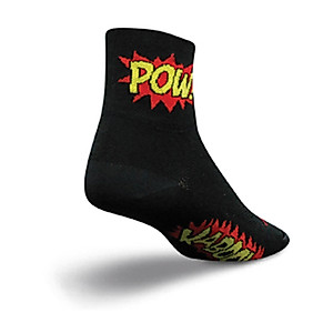 SockGuy, Classic Boom Pow Mens Socks, cuff height 3", Boom Pow, X-Large