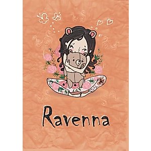 Ravenna: Taccuino A5 | Nome personalizzato Ravenna | Regalo di compleanno per moglie mamma sorella figlia | Ragazza carina con orsacchiotto | 120 ... formato A5 (14.8 x 21 cm) (Italian Edition)