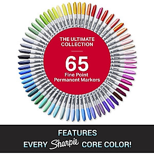 SHARPIE Permanent Markers Ultimate Collection, Fine Point, Assorted Colors, 65 Count