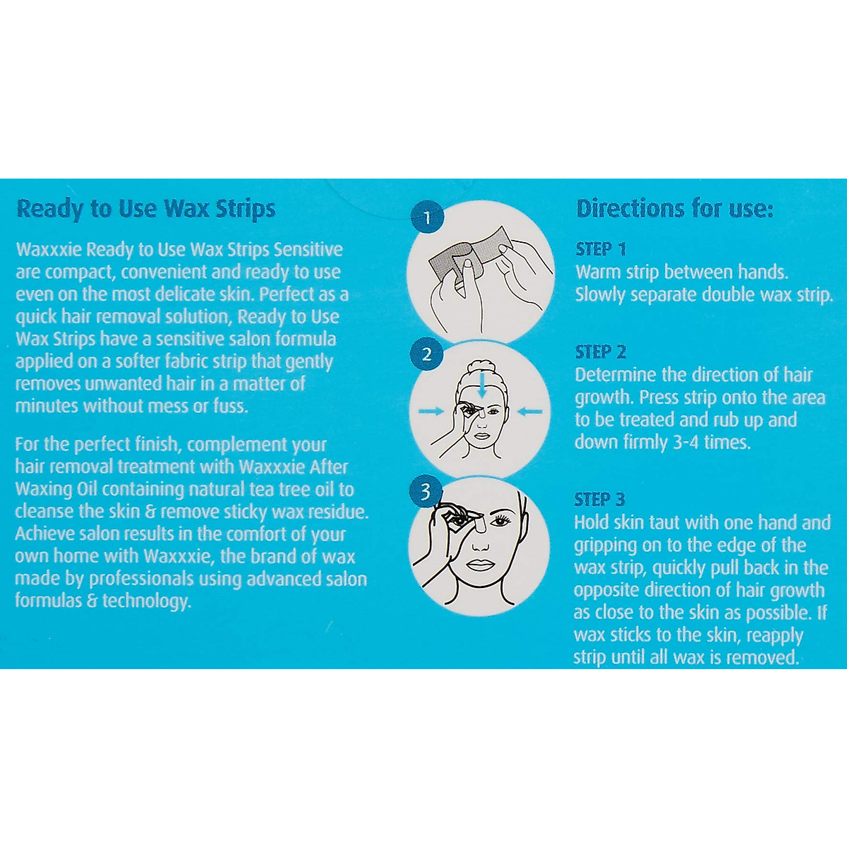 Waxxxie Ready To Use Face Strips 20pk Professional Mini Pre Waxed Strips for Salon Quality Waxing from your Home