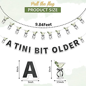 TaoBary A Tini Bit Older Banner Martini Themed Party Decorations Weenies and Tinis Party Bachelorette Party Bridal Shower Martini Trendy Birthday Party Green and Black Banner Party Garland, 2 Pcs