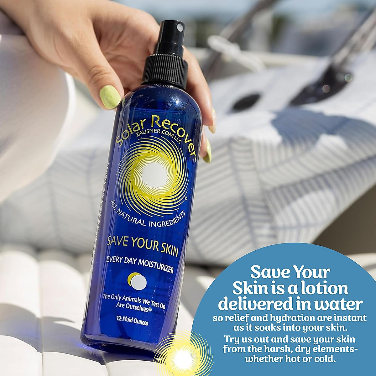 Solar Recover After Sun Moisturizing Spray 2 Pack (12 Ounce Each) - Hydrating Facial & Body Mist - 2460 Sprays of Sunburn Relief With Vitamin E & Calendula - Lotion Delivered in Water For Healthy Skin