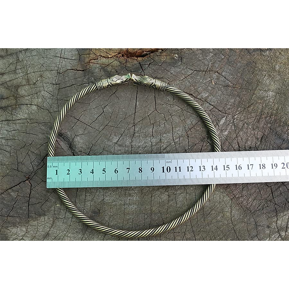 LANSEIS viking wolf necklace Wolf Head Torc Neck Ring Ragnar Handmade jewelry