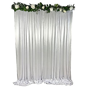 BTF HOME White Backdrop Curtains, 10ft x 10ft for Parties, Wrinkle-Free Polyester Photography Backdrop Drapes for Family Gatherings, Baby Shower, Wedding Decorations (W5ft X L10ft)