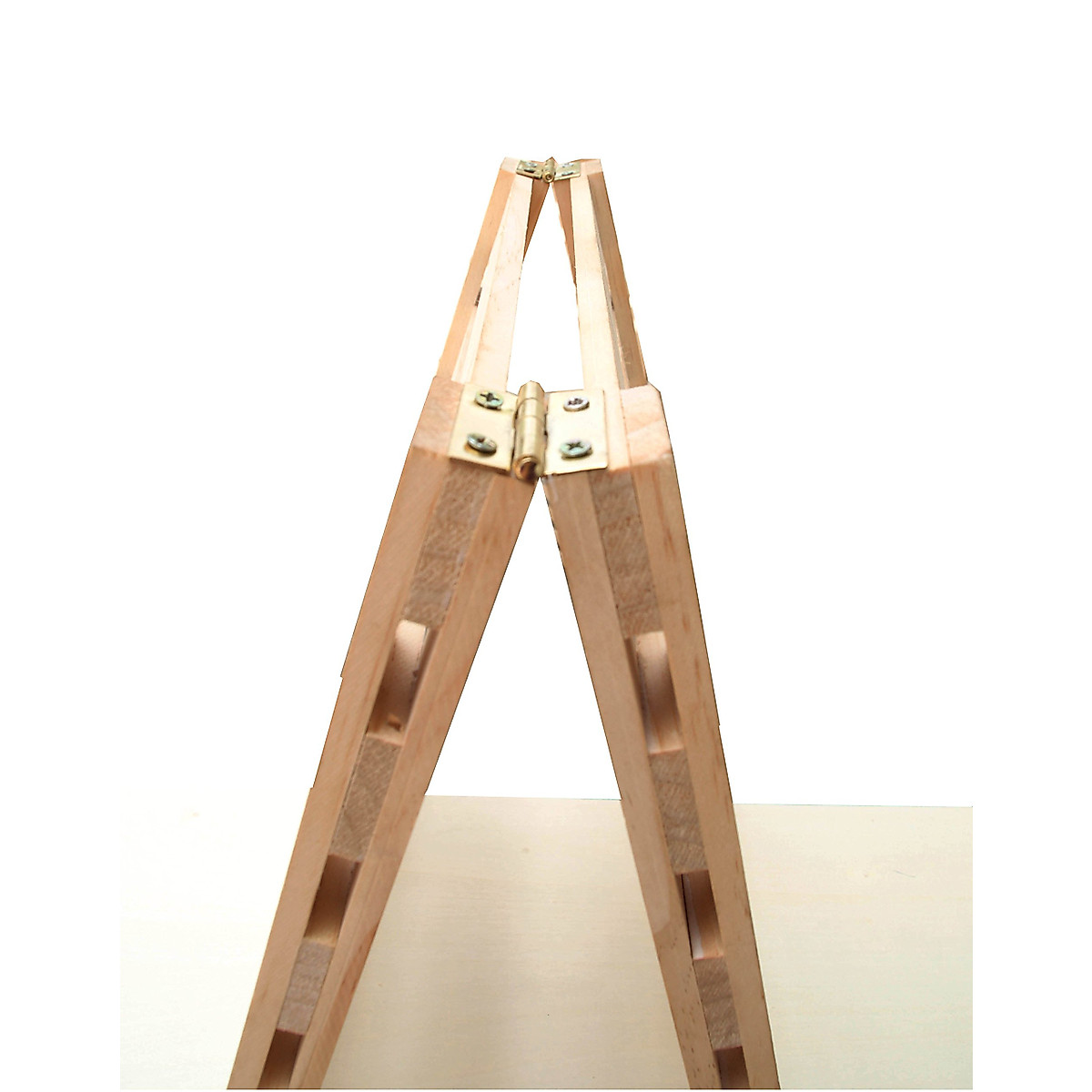 FixtureDisplays® 45.6" x 57.0" x 13" Wooden Retail Shelving Unit w/ 3 Shelves, A-Frame Design - Pine Wood 19403