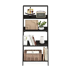 Furinno Ladder Bookcase Display Shelf, 5-Tier, Espresso