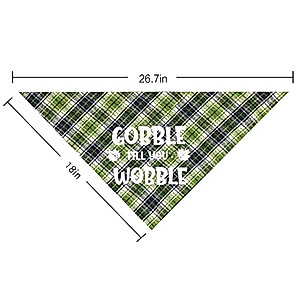 2 Pack Thanksgiving Dog Cat Bandana, Fall Autumn Buffalo Bandana for Small Medium Large Dogs Pets Puppies (Pattern 1, Large)