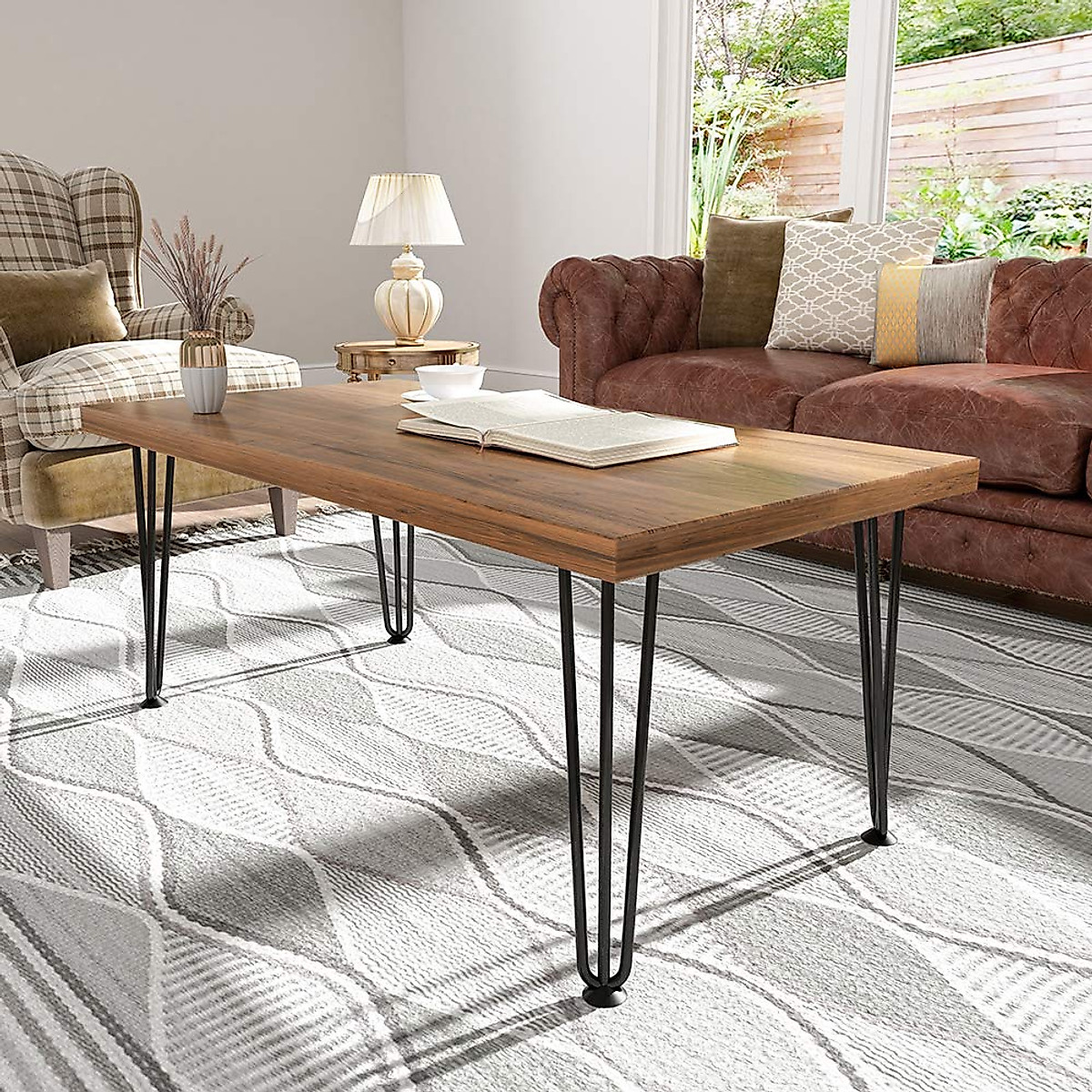 WINSOON 16 Inch Hairpin Legs Thicker 3-Solid Rods 1/2'' in diameter,880lbs Load Capacity, Set of 4 Metal Hairpin Table Legs DIY Projects for Coffee Table Legs, End Table,Desk,Dining,Bench,Night Stands