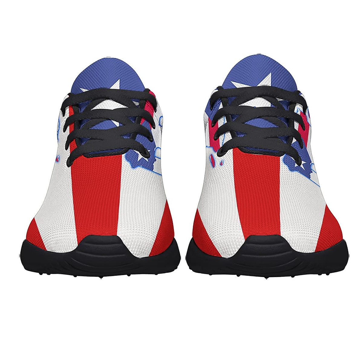 Men's Women's Puerto Rico Sneakers Fashion Casual Slip on Walking Shoes Lightweight Breathable Puerto Rican Running Sneaker Black Size 8