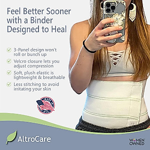 AltroCare Postpartum & Post Surgery Abdominal Binder. Support Recovery after C-Section, Natural Birth, Hysterectomy, Hernia. 3 Panel design, Size L/XL (45" to 60").
