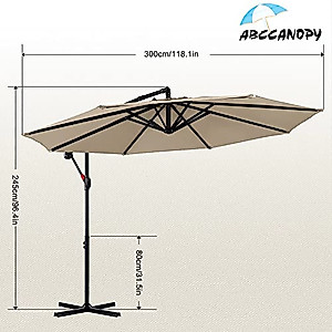 ABCCANOPY Cantilever Patio Umbrellas 10FT toast