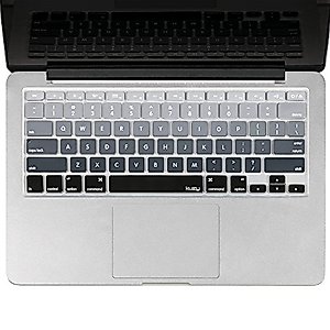 Kuzy - Gray Ombre Colors Keyboard Cover Silicone Skin for MacBook Pro 13" 15" 17" (with or w/Out Retina Display) iMac and MacBook Air 13" - Mix Grey Ombre