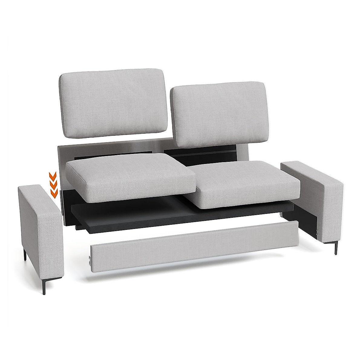 IDEARHOUSE 82 Inch Sofa, Comfy Couch, Modern Sofa, 3 Seater Sofa with Linen Fabric, Sofa Couch for Living Room Apartment Lounge Cozy Lounge Sofa,(Light Gray)