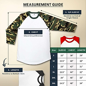 DREAM USA Men's Casual 3/4 Sleeve Baseball Tshirt Raglan Jersey Shirt White/Red Medium