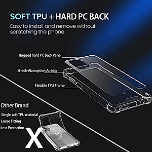 KIOMY Motorola Moto G Stylus 5G 2022 Clear Case with 2pcs Tempered Glass Screen Protectors Hybrid Anti Yellow Hard PC Panel with Flexible TPU Frame Shockproof Bumper Protection Ultra Transparent Cover