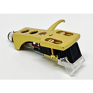 Cartridge and Stylus, needle and Gold Headshell with mounting bolts for Technics SL-1200, SL-1210, SL-1600, SL-1610, SL-1700, SL-235, SL-23A, SL-B2, SL-B202,