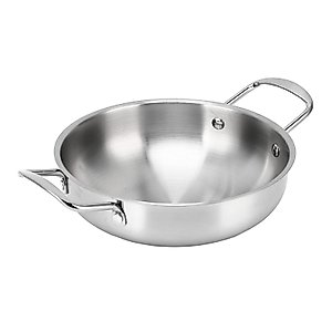 Korean Ramen Pot, Binaural Noodle Pot Flat Small Exquisite Heating Evenly EcoFriendly for Office for Dormitory for Outdoor Camping (26cm)