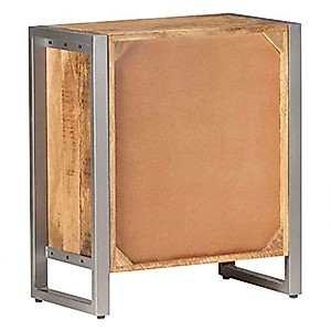 YPWRENH Bedside Cabinet Entry Table Sideboard 23.6 "x13.8 x27.6 Rough Mango Wood Suitable for Foyer or Living Room