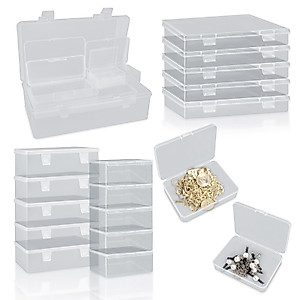 LANIAKEA 64PCS Mixed Sizes Plastic Storage Containers, Small Storage Containers with Lids, Empty Mini Small Storage Container Box for Small Items and Other Craft Projects, Clear