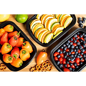 Meal Prep Container Reusable with Lids [25 Set] 28oz Ideal- Food Prep Containers, Food Storage Bento Box, Portion Control | Stackable | Microwave | Dishwasher | Freezer Safe