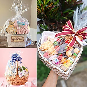 Cupplation Cellophane Cello Bags,24x30 inches,15 PACK, Clear Cellophane Wrap Bags, Packaging Bags for Gift Baskets, Presents, Wine Bottles, Bridal/Baby Showers and More, Ribbon NOT Included