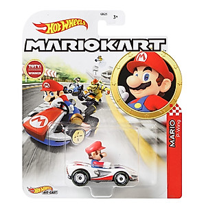 Hot Wheels Mario Kart Mario with P-Wing Racer, GJH62