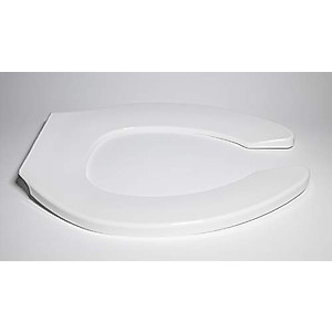 Centoco 550STSCC-001 Elongated Plastic Toilet Seat, Open Front No Cover, Stainless Steel Hinges, Regular Duty Commercial Use, White