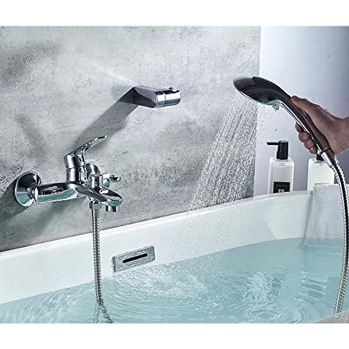 Kitchen Taps Bathtub Faucets Wall Deck Mounted Bathroom Shower Faucet Set Rainfall Bathtub Shower Mixer Bath With Shower Hand