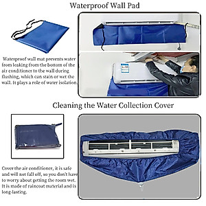 Krisuary Mini Split Cleaning Kit, Mini Split Cleaning Bag, 7 PCS Waterproof Air Conditioner Cleaning Kit, Split Air Conditioning Cleaning Waterproof Cover Bag, Wall Mounted Dust Washing Ac Clean Kit