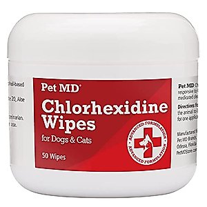 Pet MD Topical Wipes for Cleansing - with Aloe for Cats and Dogs - 50 Count
