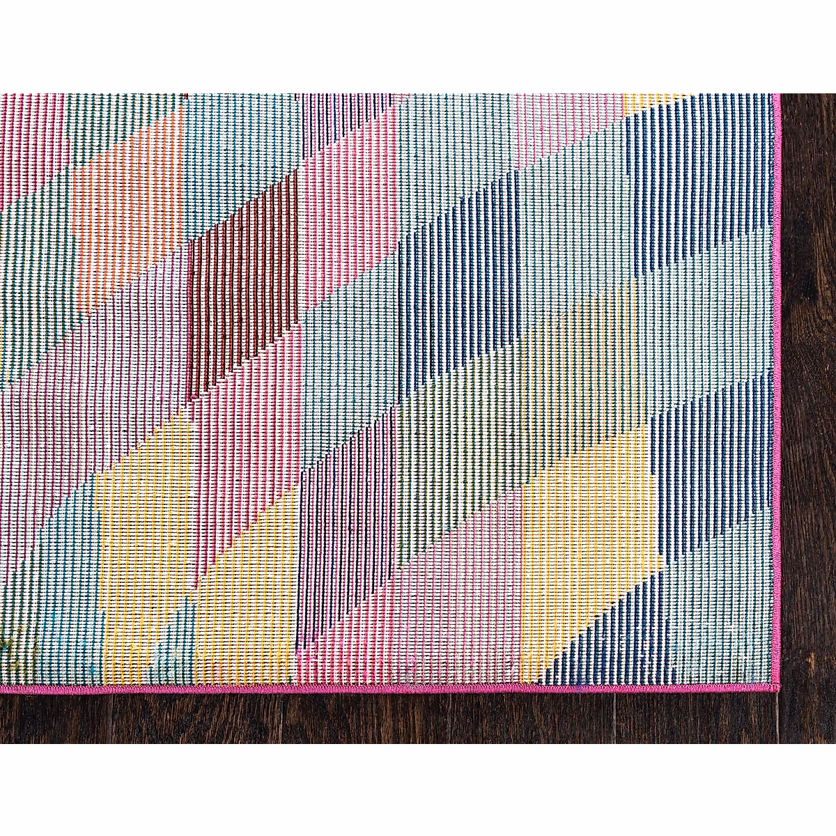 Unique Loom Estrella Collection Geometric, Abstract, Colorful, Modern, Eclectic Area Rug, 8 ft x 10 ft, Multi/Pink