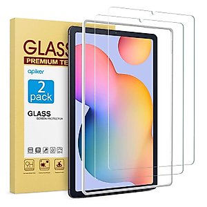 apiker 2 Pack Screen Protector for Samsung Galaxy Tab S6 Lite 10.4 inch (2024/2022/2020) with Alignment Frame, HD Tempered Glass for Samsung Tablet S6 lite