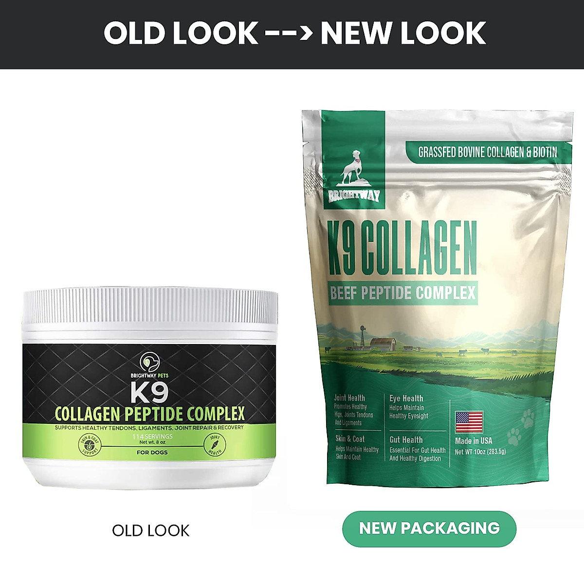 K9 Collagen PEPTIDE Complex W/BIOTIN - Hip & Joint Supplement for Dogs- Supports Healthy Joints, Skin & Coat – Helps in Recovery & Repair– 3+ Months Supply - Over 114 Servings!