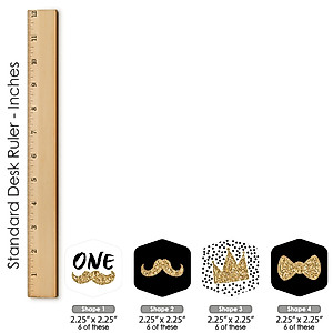 Big Dot of Happiness 1st Birthday Little Mr. Onederful - Boy First Birthday Party Scavenger Hunt - 1 Stand and 48 Game Pieces - Hide and Find Game