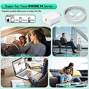 iPhone Charger Fast Charging【Apple MFi Certified】, 2Pack iPhone Charging Block USB C Power Adapter Wall Charger with 6FT iPhone Charging Cable Lightning Cord Compatible with iPhone 14/13/12/11/XS/XR/X