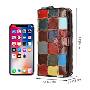 MASIWEI Women's Elegant Wallet RFID Blocking Phone Clutch Wallets Large Capacity Credit Card Holder Multicolor and Zip Around